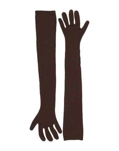 Marni Dark Virgin Wool And Cashmere Gloves - Brown