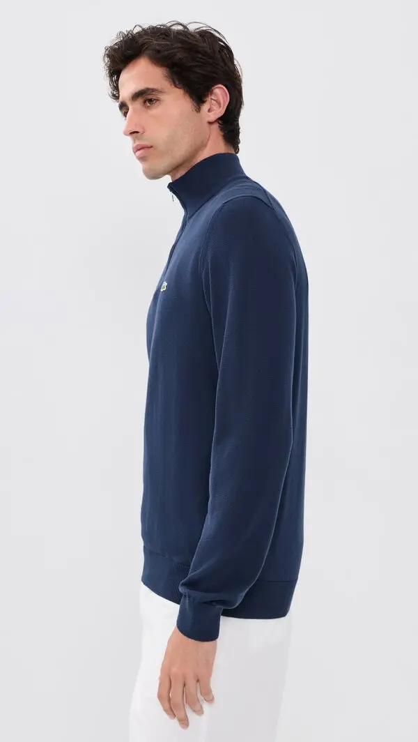 Lacoste Cotton Quarter Zip Sweater