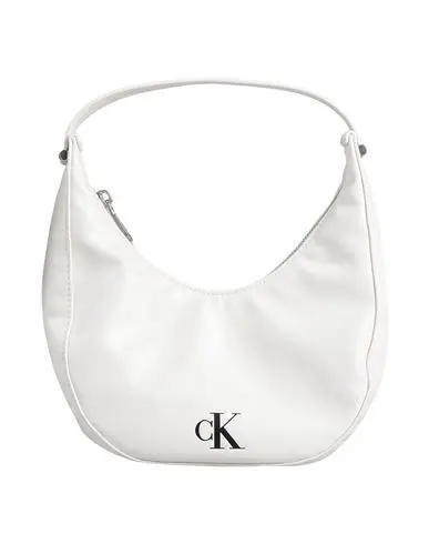 Calvin Klein Handbag Ivory Recycled Polyester, Polyurethane - White