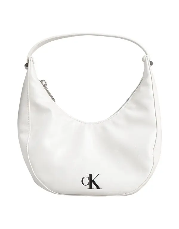 Calvin Klein Handbag Ivory Recycled Polyester, Polyurethane - White