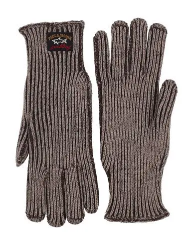 Paul & Shark Dark Merino Wool Gloves - Brown