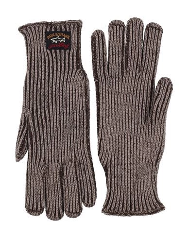 Paul & Shark Dark Merino Wool Gloves - Dark Brown