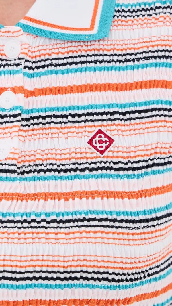 Casablanca Shirred Polo Top
