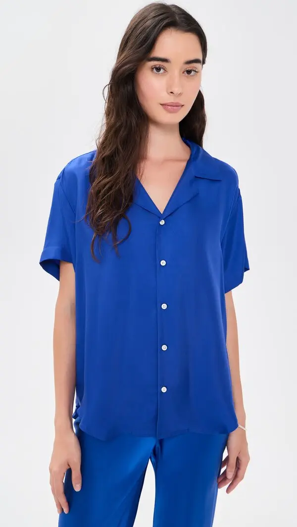 Comme Si Notched Collar Short Sleeve Shirt