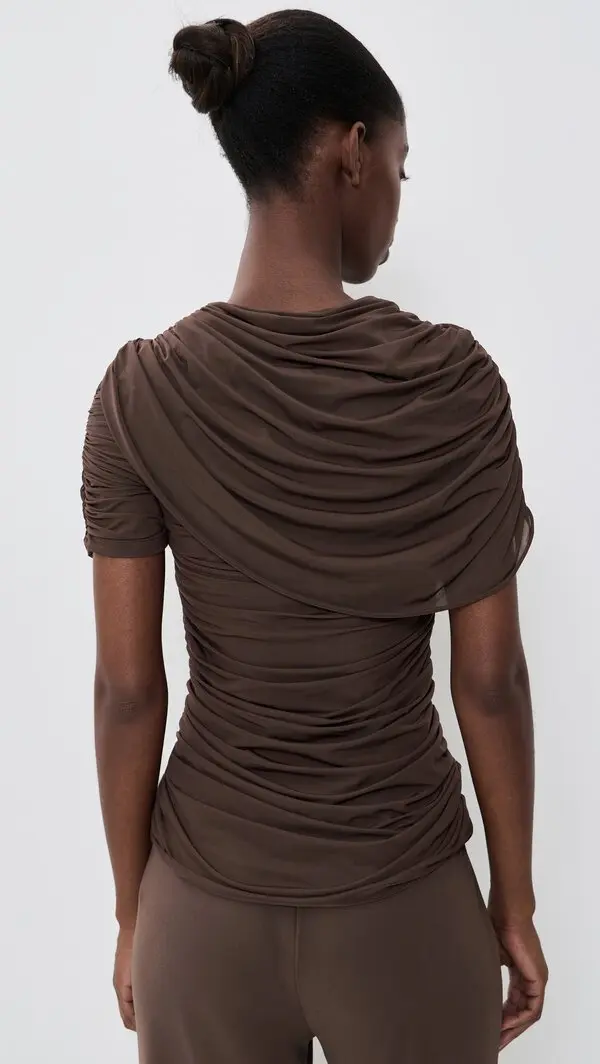 MAYGEL CORONEL Eterea Ruched Mock Neck Top