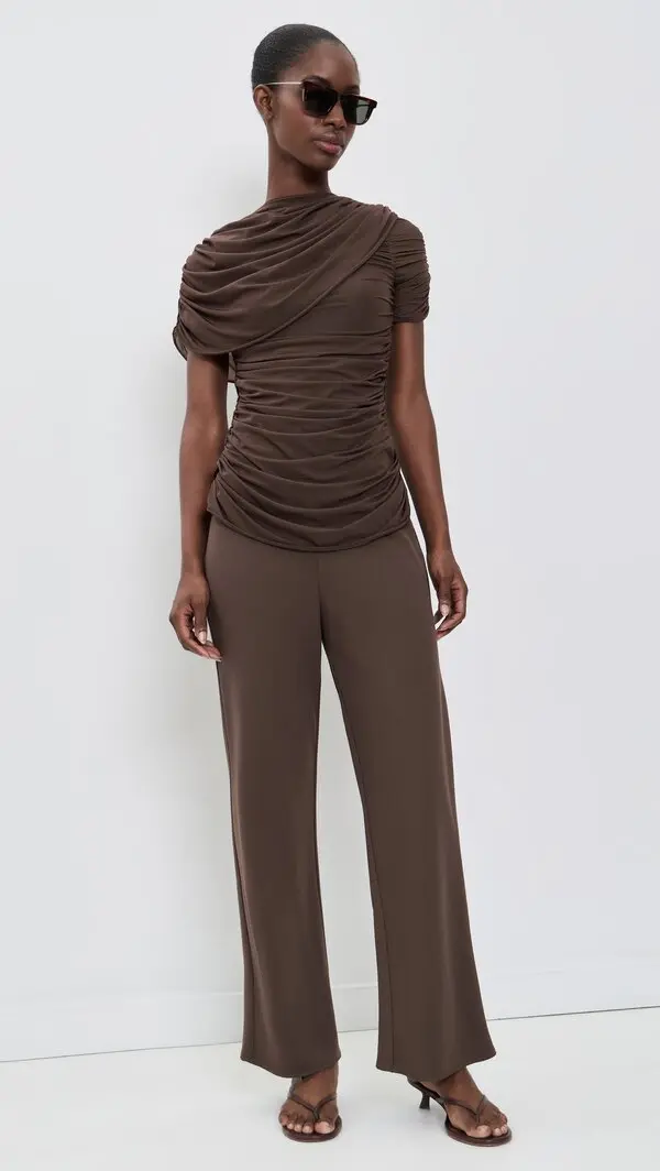 MAYGEL CORONEL Eterea Ruched Mock Neck Top