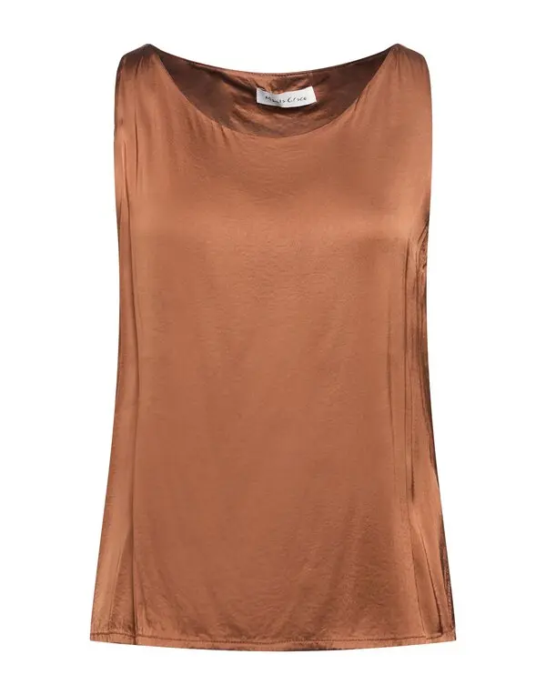 MANILA GRACE Sleeveless Crewneck Top In Viscose And Elastane