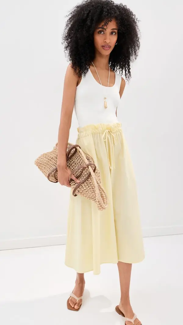 LE BOP Alexia Midi Dress - Ivory/butter