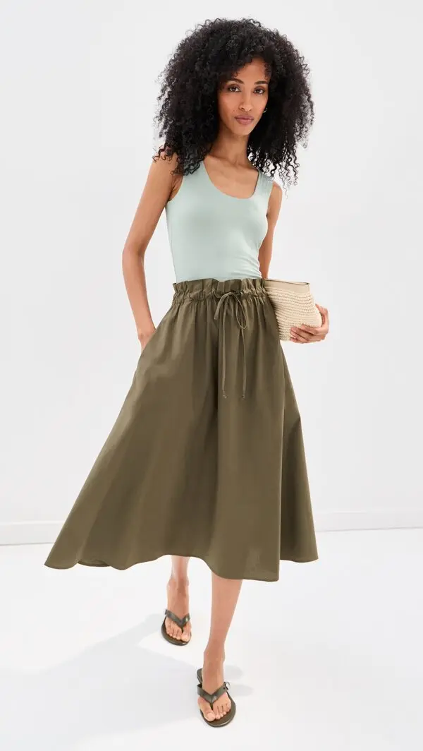 LE BOP Alexia Midi Dress - Sage/olive