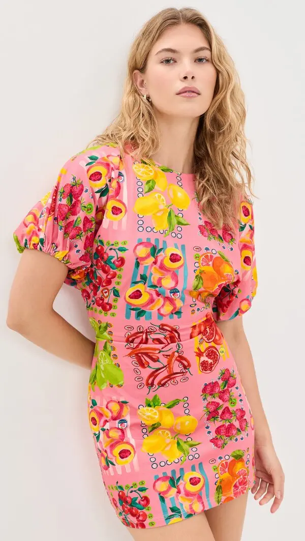 NEVER FULLY DRESSED Fruit Stamps Mini Dress