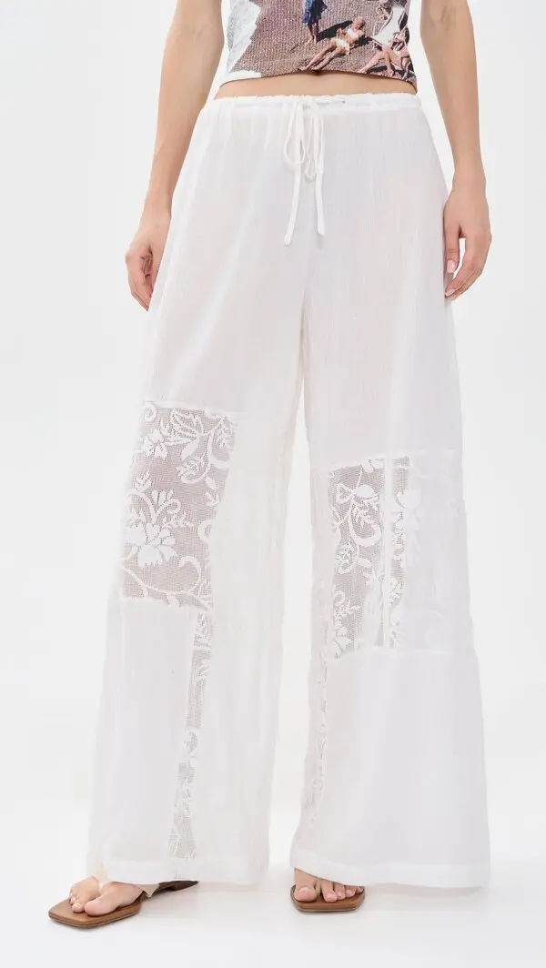 MUSE ASSEMBLY Celeste Lace Trim Trousers