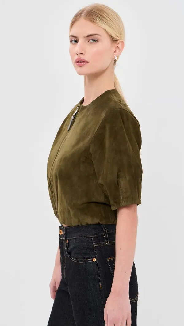 Simkhai Austyn Short Sleeve Zip Up Jacket