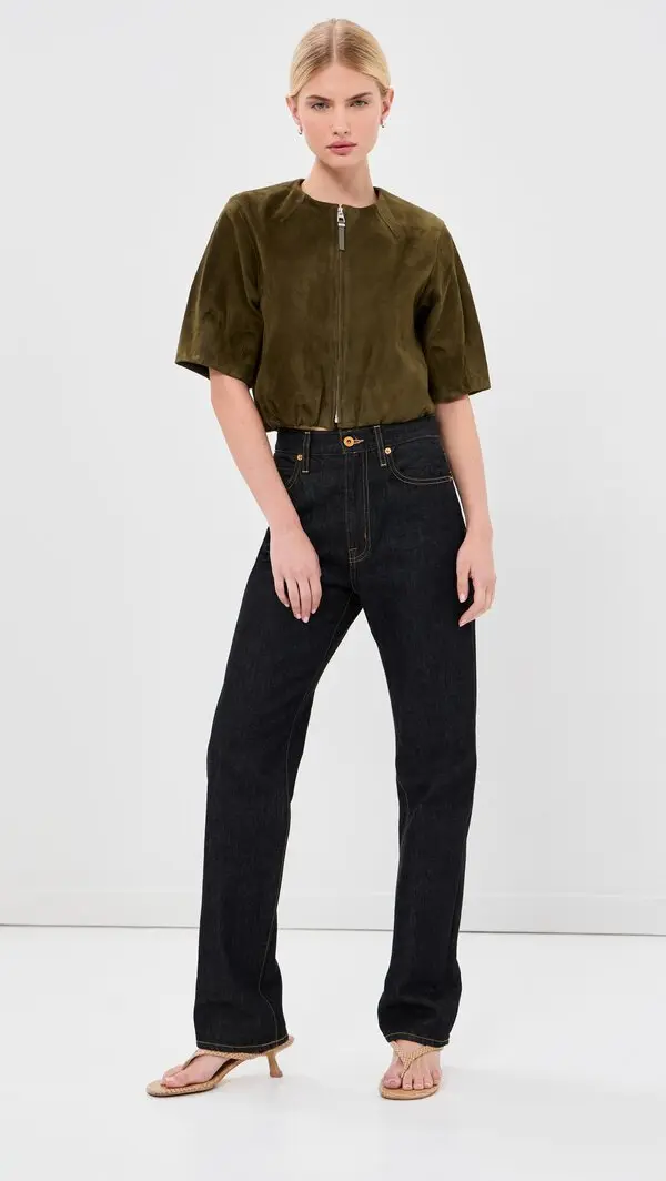 Simkhai Austyn Short Sleeve Zip Up Jacket