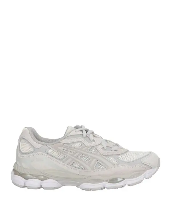 Asics Low-top Sneakers In Leather And Textile Fibers - Light Grey