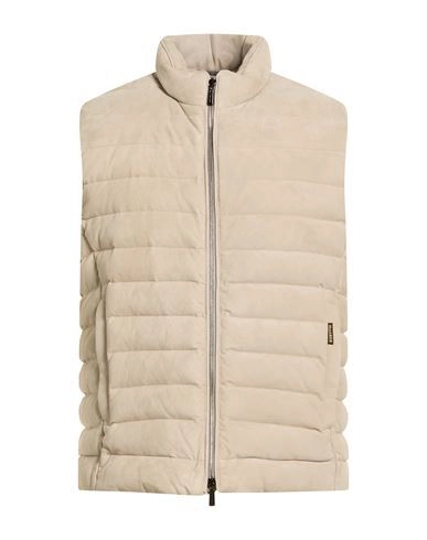 MOORER Suede Down Vest - Light Grey