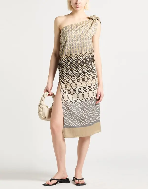 Brunello Cucinelli One-shoulder Printed Midi Dress