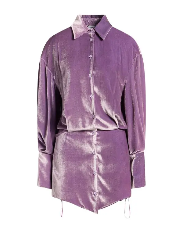 Attico Mini Dress In Viscose And Silk - Purple