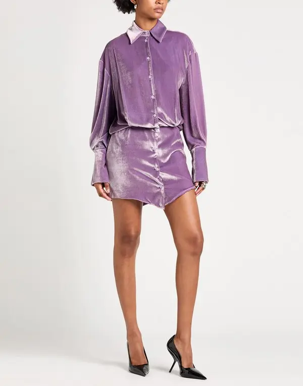 Attico Mini Dress In Viscose And Silk - Purple