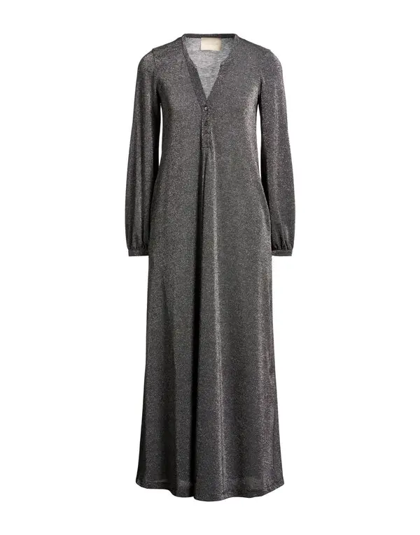 Momoni Maxi Dress With Crewneck And Long Sleeves