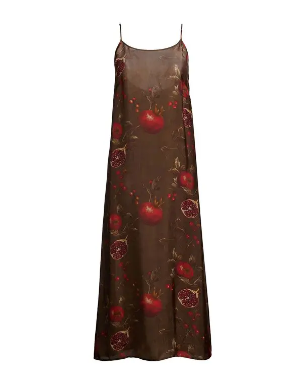 UMA WANG Midi Dress In Viscose And Cupro - Brown
