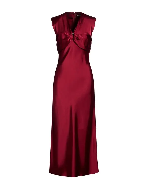 Sandro Maxi Dress Burgundy Size Polyester