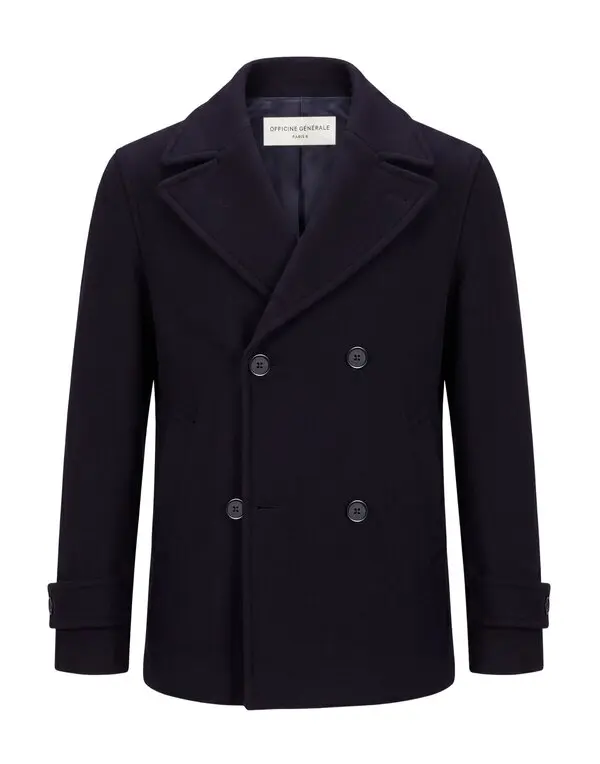 Officine Générale Coat Midnight Size Virgin Wool, Polyamide