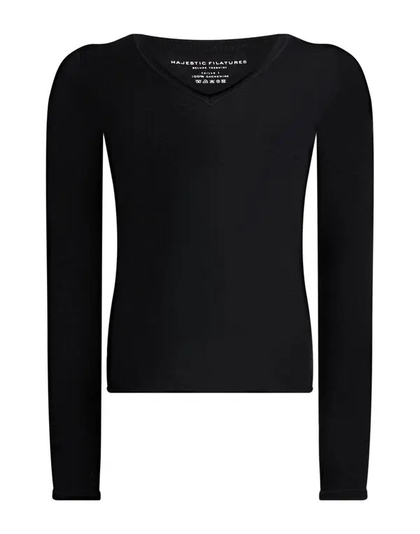 Majestic Filatures Cashmere V-neck Long Sleeve Sweater