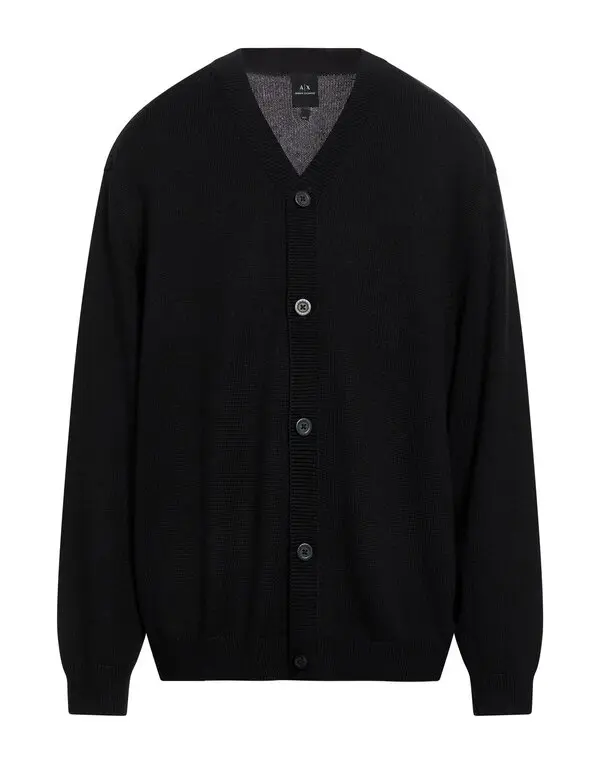 Armani Exchange Cardigan In Cotton, Acrylic, And Virgin Wool