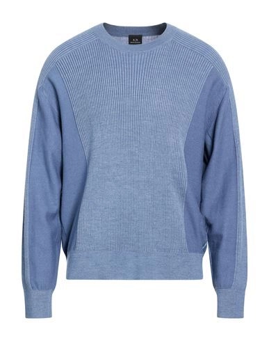 Armani Exchange Sweater Slate Acrylic, Cotton, Virgin Wool - Slate Blue