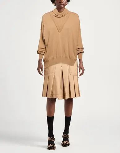 MANILA GRACE Turtleneck Light Brown Size Viscose, Polyamide, Wool, Cashmere