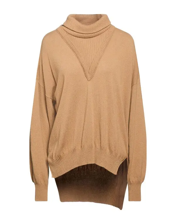 MANILA GRACE Turtleneck Light Brown Size Viscose, Polyamide, Wool, Cashmere