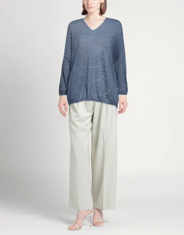 COMPAGNIA ITALIANA Sweater Mustard Size Linen, Polyester - Blue