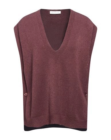 MANILA GRACE Sleeveless V-neck Knit Vest - Plum