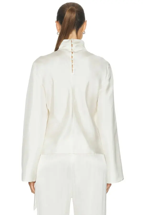 RÓHE Silk Foulard Top - Cream