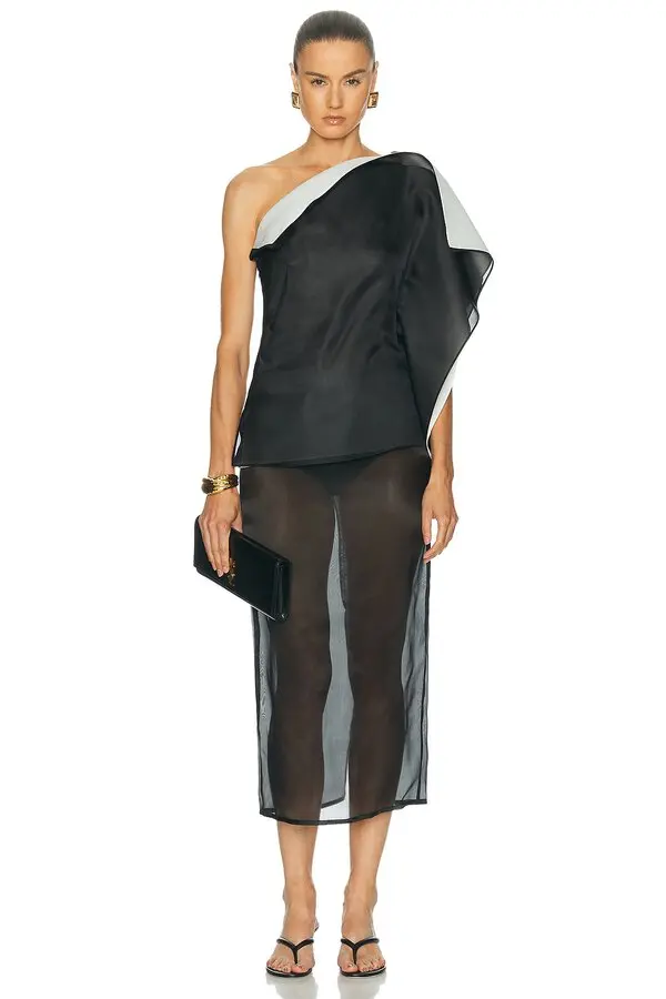 RÓHE Sculptural Double Layered Top - Black
