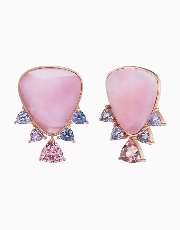 EMILY P. WHEELER Pink Opal, Tourmaline, And Spinel Earrings In 18k Rose Gold - One-color