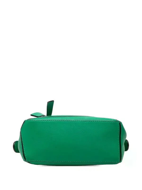 Loewe Mini Puzzle Satchel In Calfskin - Green