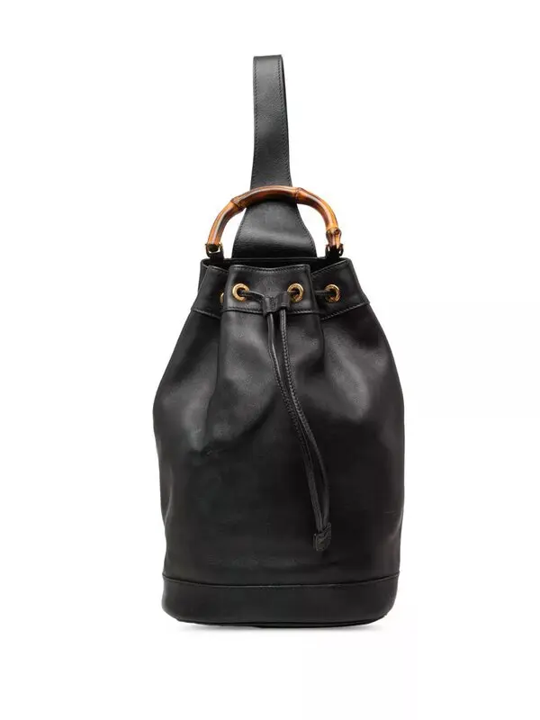Gucci Calfskin Bamboo Drawstring Backpack