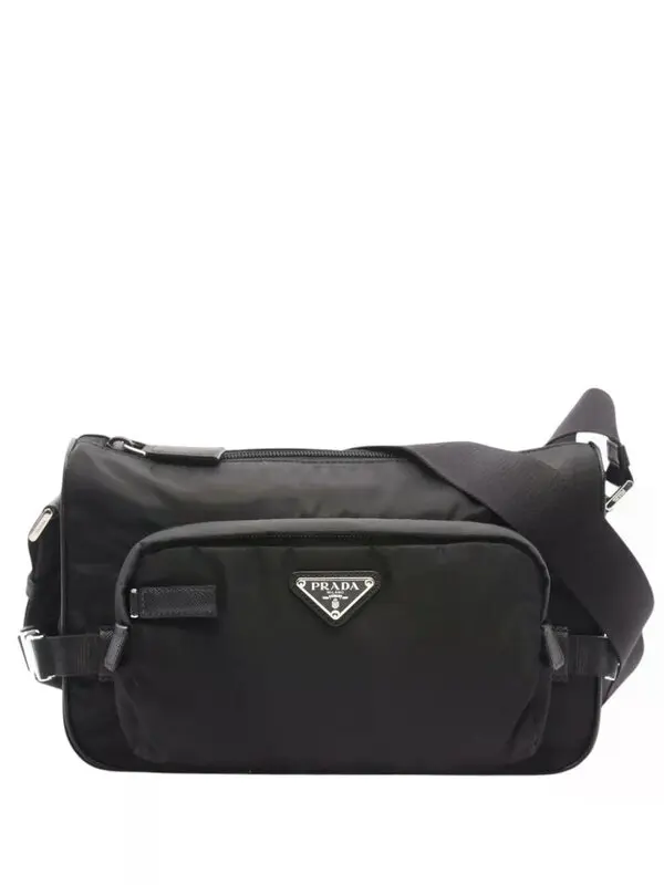 Prada Medium Saffiano Trimmed Re Nylon Crossbody Bag