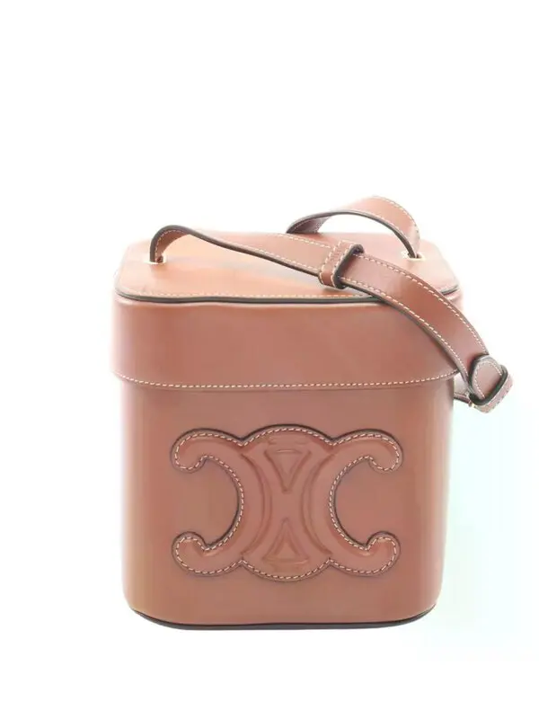 Celine Medium Calfskin Triomphe Box Bag Crossbody Bag - Brown