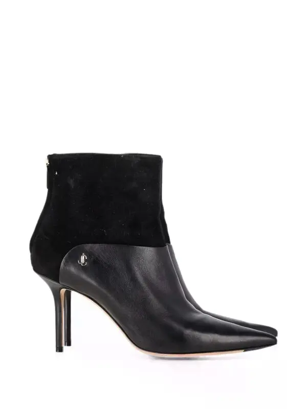 JIMMY CHOO Beyla Suede-trimmed Ankle Boots