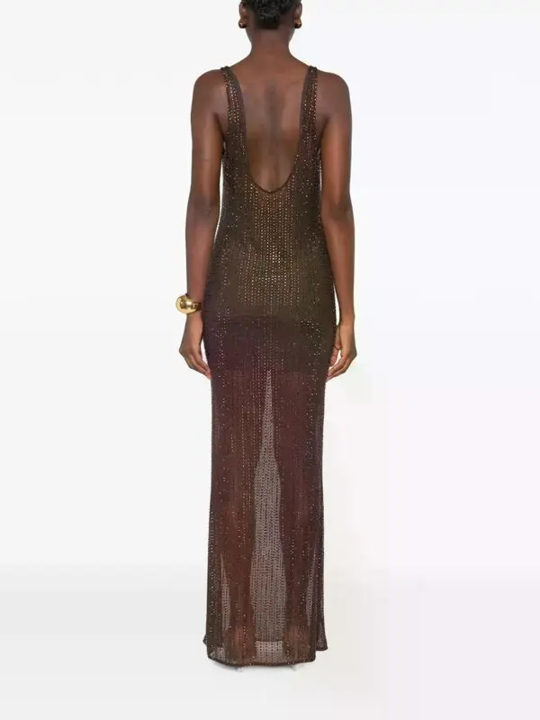 VENUJA Sequin-embellished Scoop-neck Maxi Dress