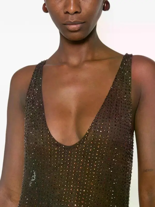 VENUJA Sequin-embellished Scoop-neck Maxi Dress