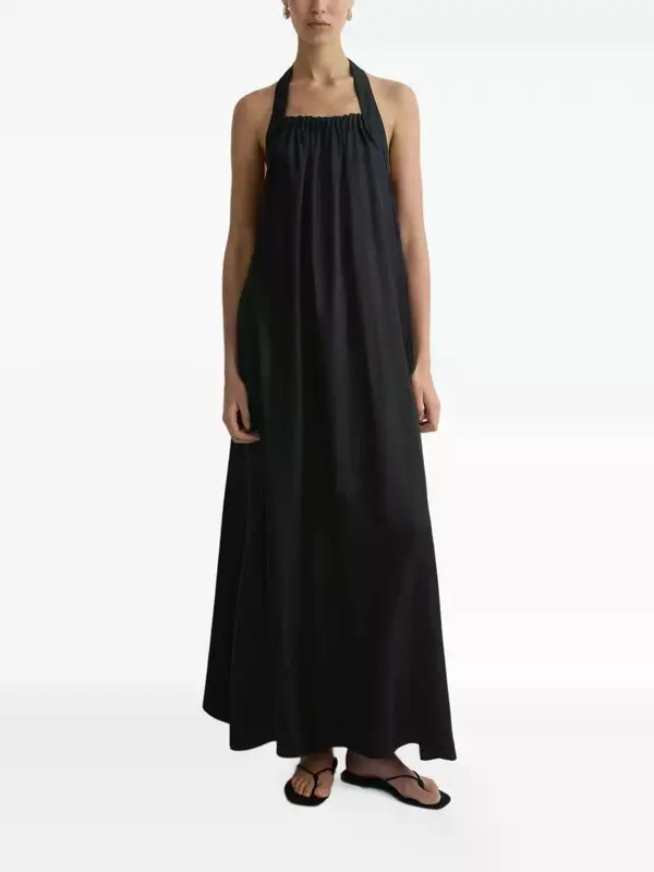 Bondi Born Marfa Silk Halterneck Maxi Dress - Black