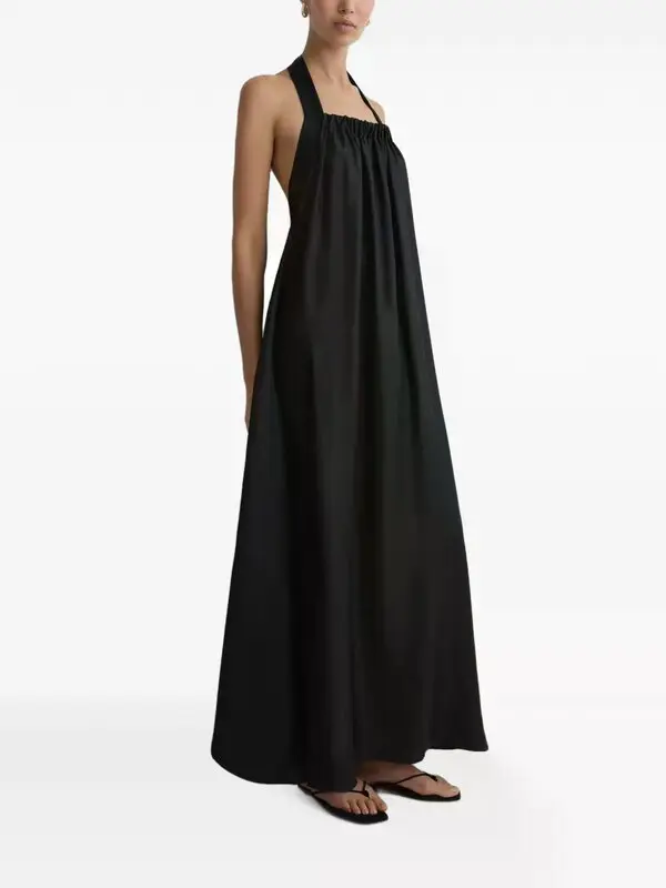 Bondi Born Marfa Silk Halterneck Maxi Dress - Black