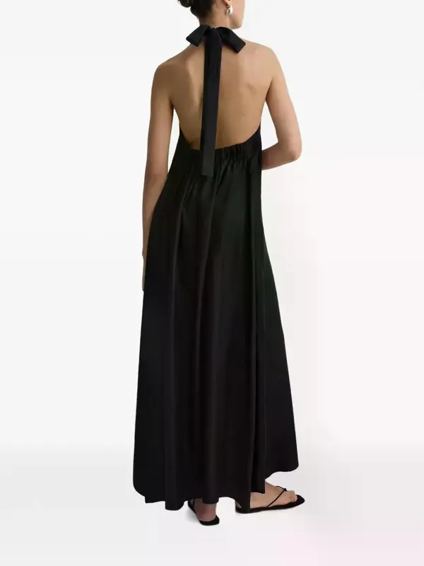 Bondi Born Marfa Silk Halterneck Maxi Dress - Black