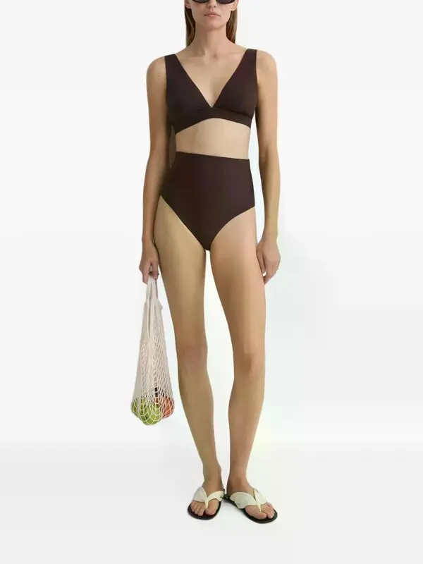 Bondi Born Plunge-neck Bikini Top - Brown