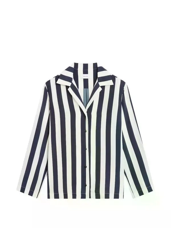 Bondi Born Silk Stripe Relaxed Fit Blouse - Blue