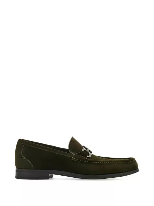 FERRAGAMO Gancini Ornament Suede Loafers