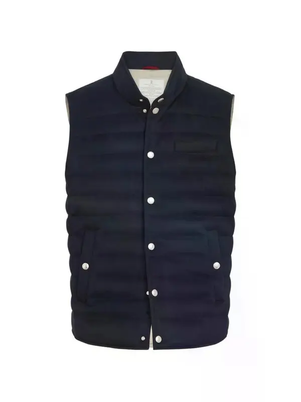 Brunello Cucinelli Lightweight Cashmere Flannel Down Vest
